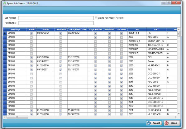 Epicor CADLink: ERP to CAD Data Link Interface
