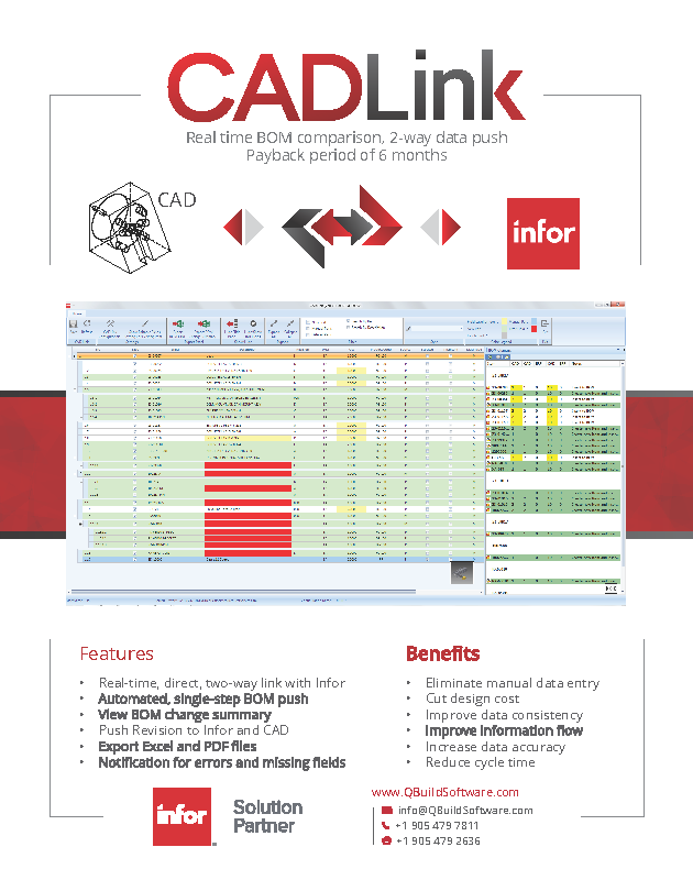 CADLink for Visual Manufacturing - CAD to Infor Data Link CADLink for Visual Manufacturing - CAD to Infor Data Link