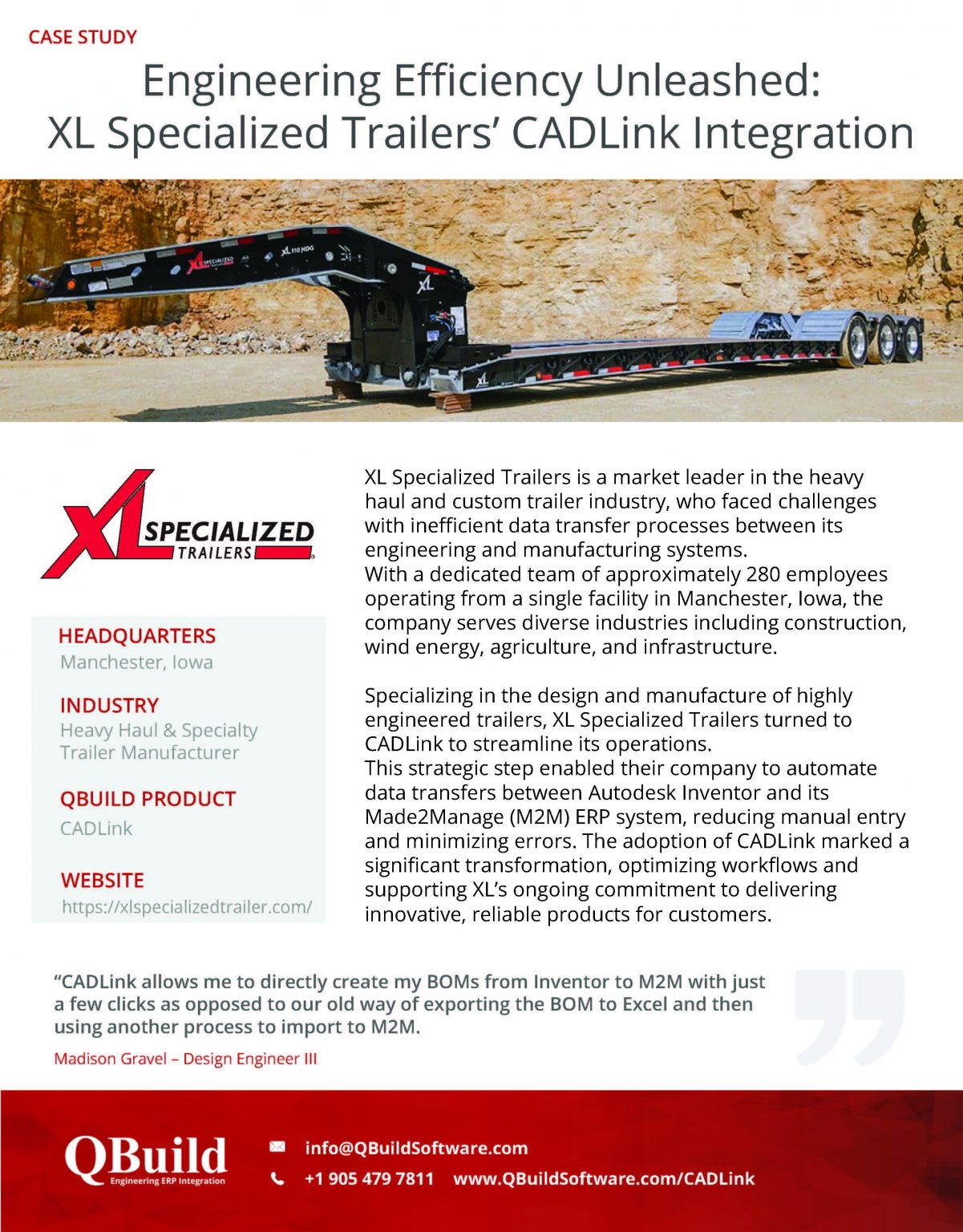 QBuild'CADLink Case Study - XL Specialized Trailers